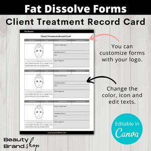 Fat Dissolving Client Record Form Fat Dissolve Forms Client - Etsy