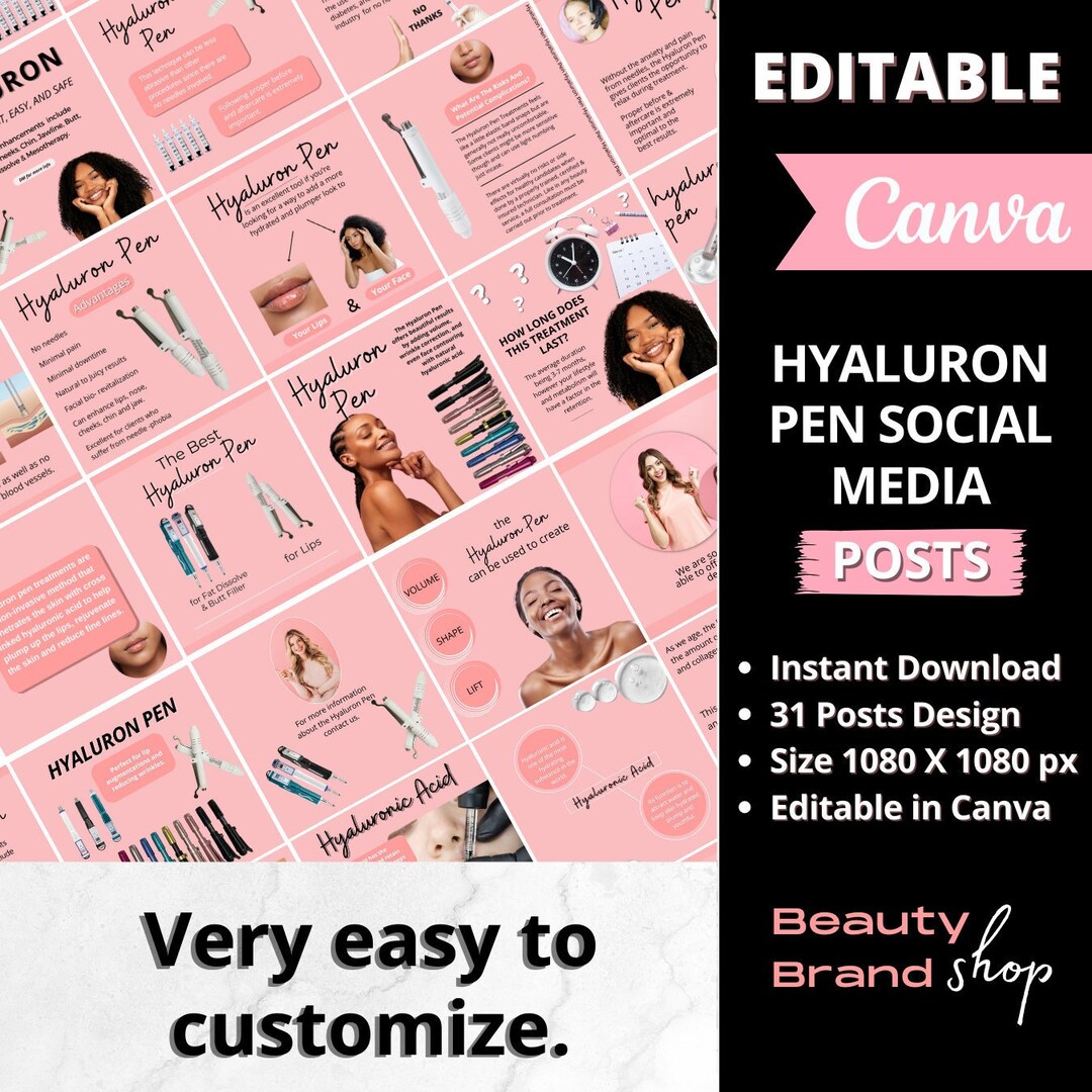 Hyaluron Pen Instagram Post Templates, Hyaluron Pen Social Media Posts ...