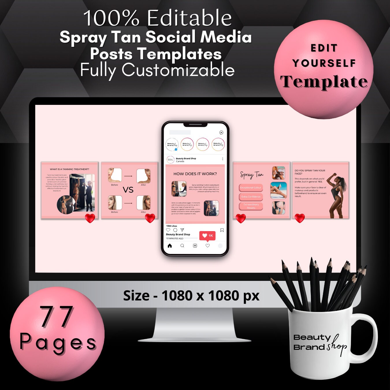 Spray Tan Instagram Posts Templates, Spray Tanning, Spray Tan Social ...