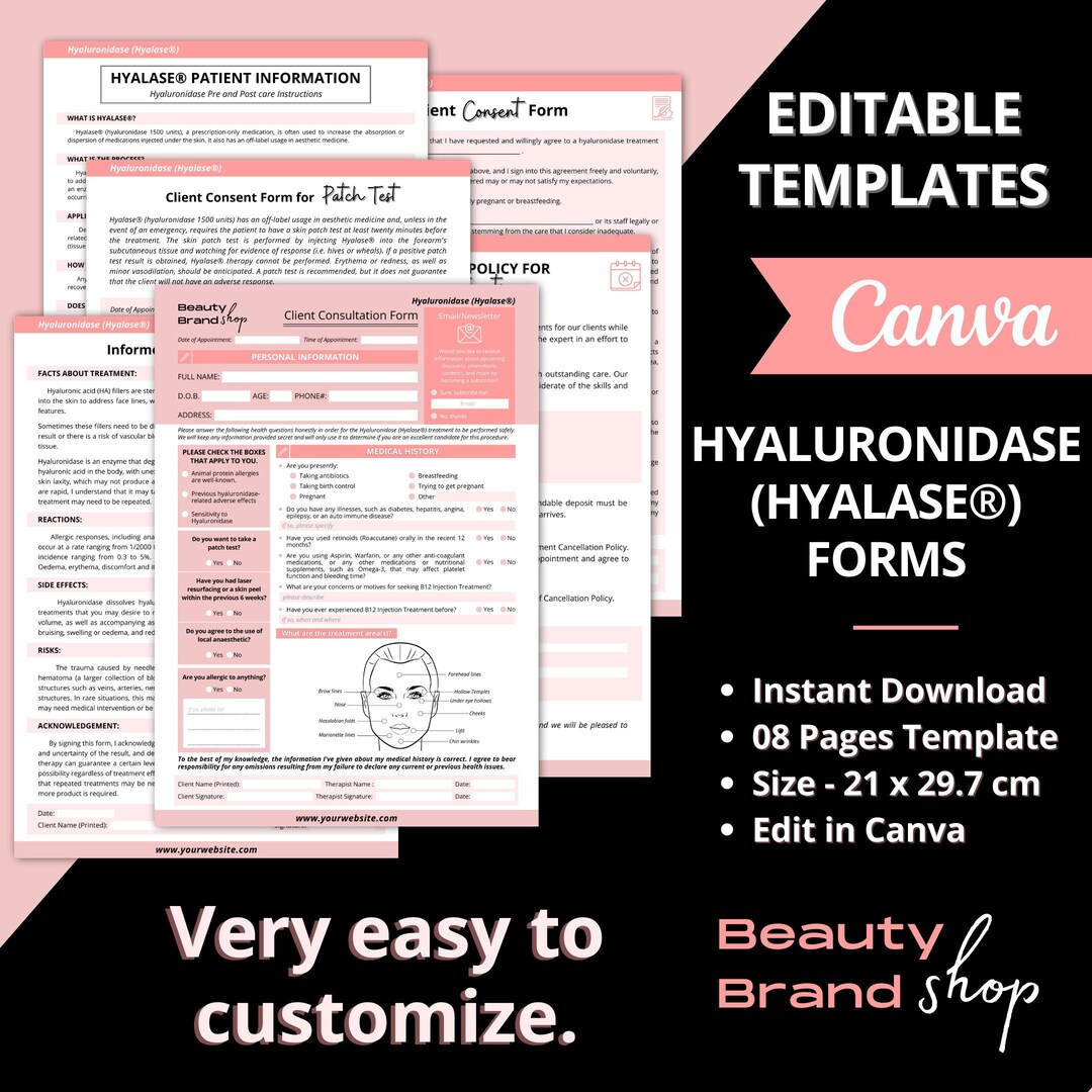 Hyaluronidase/ Hyalase Form, Hyalase Consent Form, Hyaluronidase ...