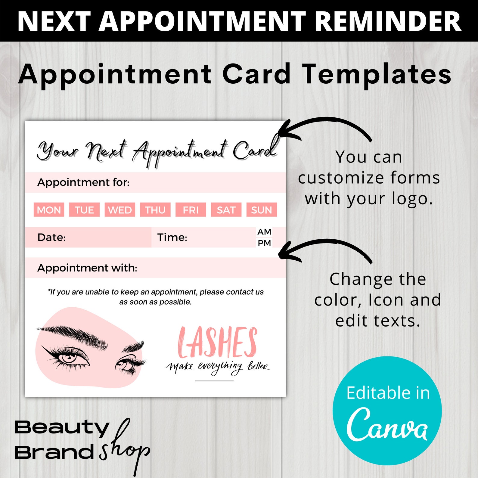 Printable Next Appointment Cards Editable Appointment - Etsy