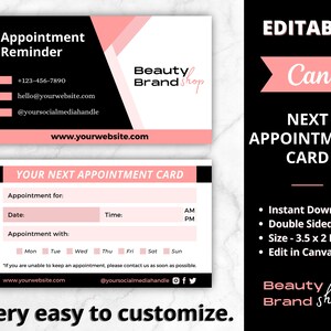 Printable Appointment Card Template Minimal Appointment Card - Etsy