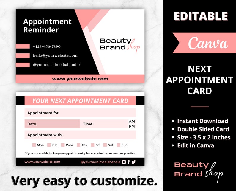 Printable Appointment Card Template Minimal Appointment Card - Etsy