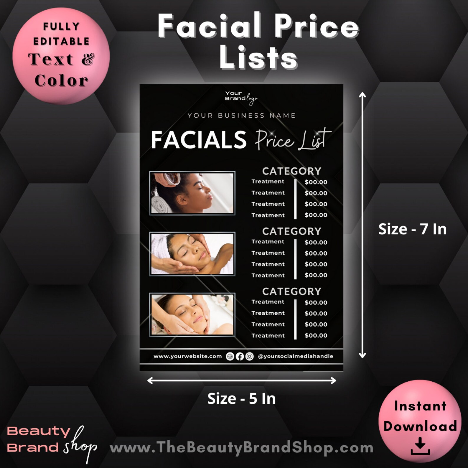 Facials Price Lists, Silver Luxury Facial Price List, Beauty Salon ...