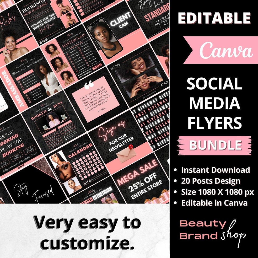 Social Media Bundle - Appointment Flyer, Book Now Flyer, Monthly ...