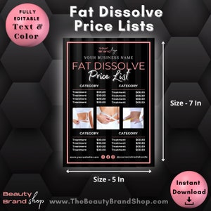 Fat Dissolve Price Lists, DIY Fat Dissolve Price List Flyer Design ...