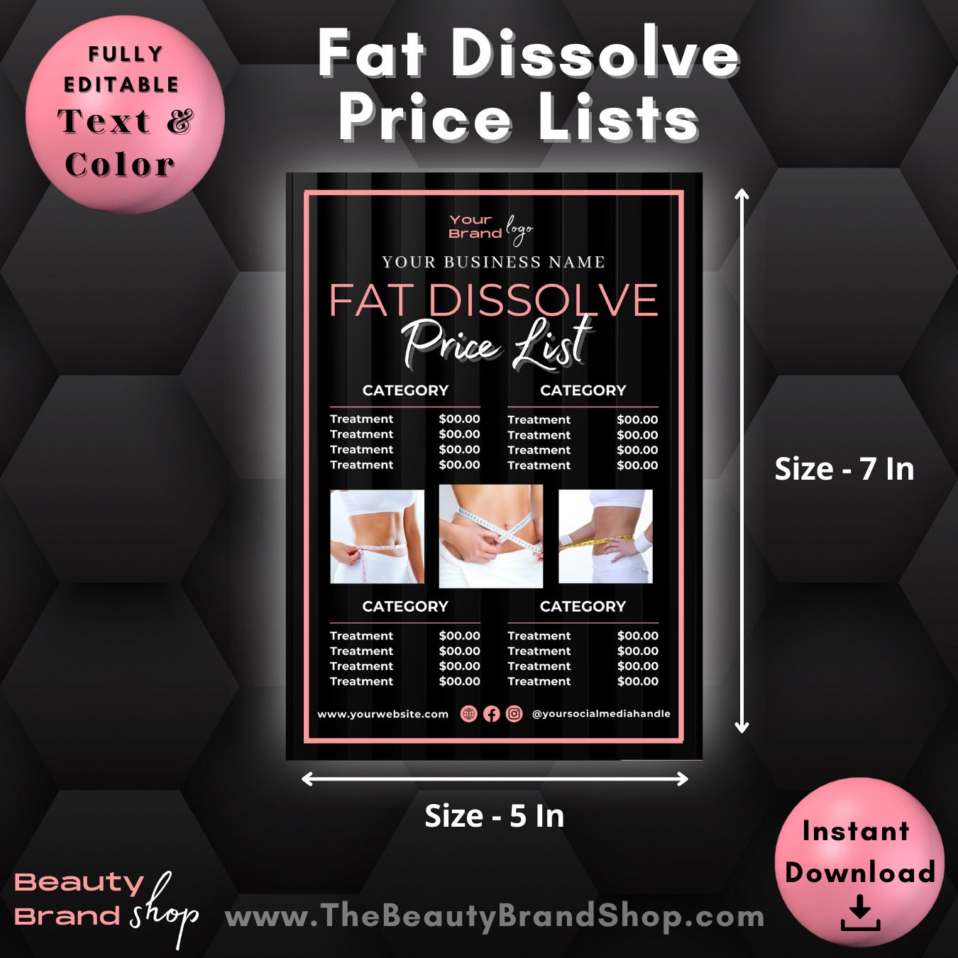 Fat Dissolve Price Lists, DIY Fat Dissolve Price List Flyer Design ...
