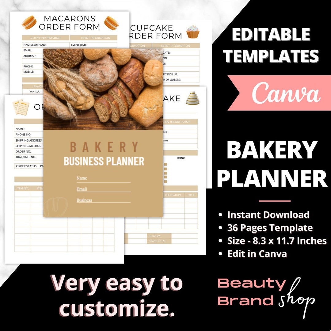 Bakery Business Planner, Bakery Journal, Bakery Content Planner, Bakery ...