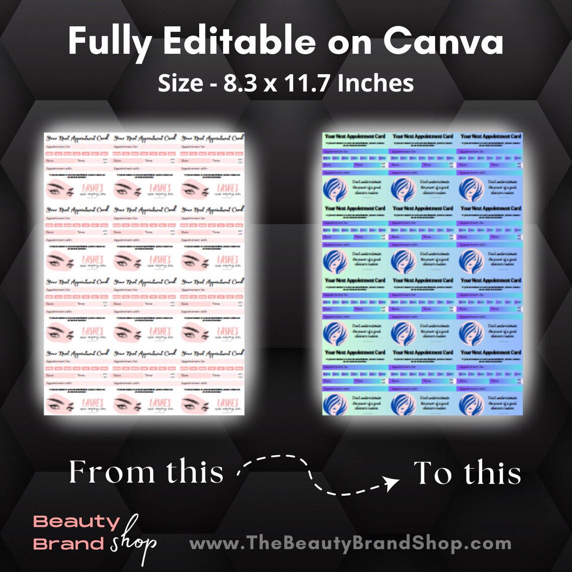 Printable Next Appointment Cards, Editable Appointment Reminder Cards ...