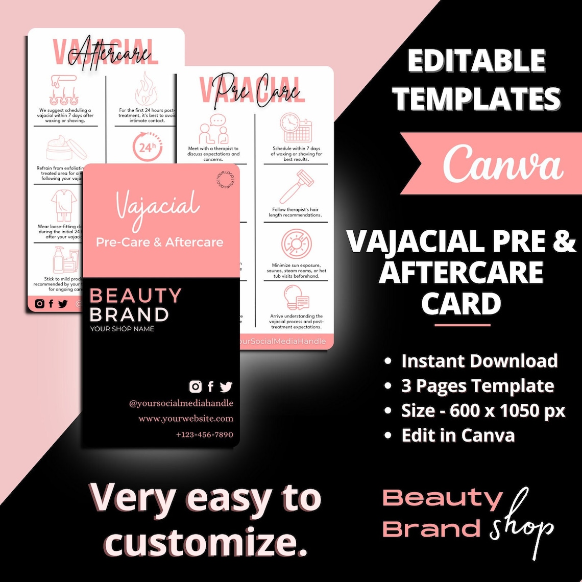Vajacial Aftercare Template Editable Intimate Facial Care - Etsy