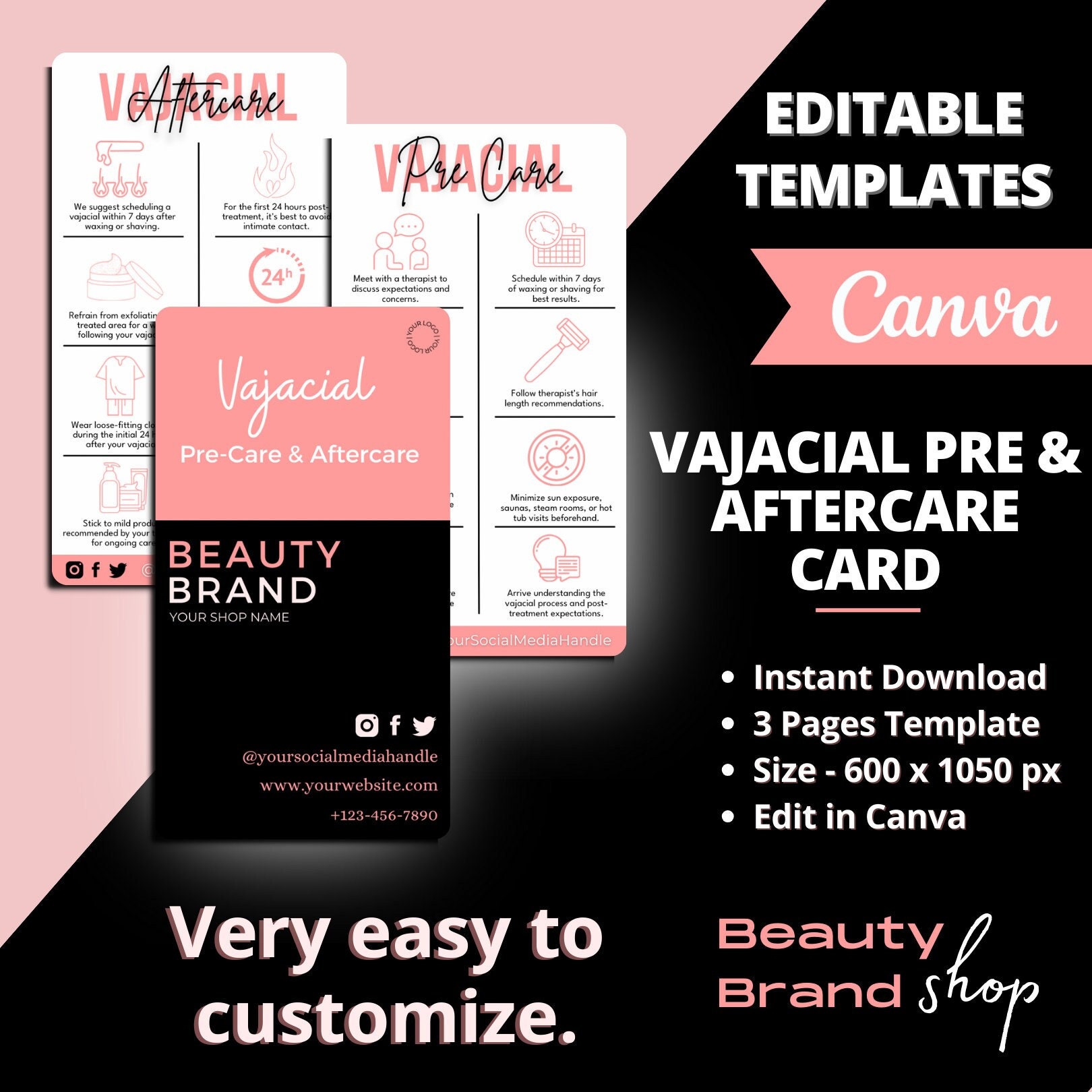Vajacial Aftercare Template Editable Intimate Facial Care - Etsy