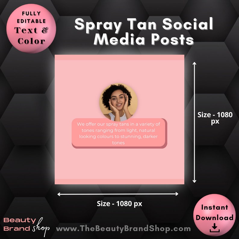 Spray Tan Instagram Posts Templates, Spray Tanning, Spray Tan Social ...