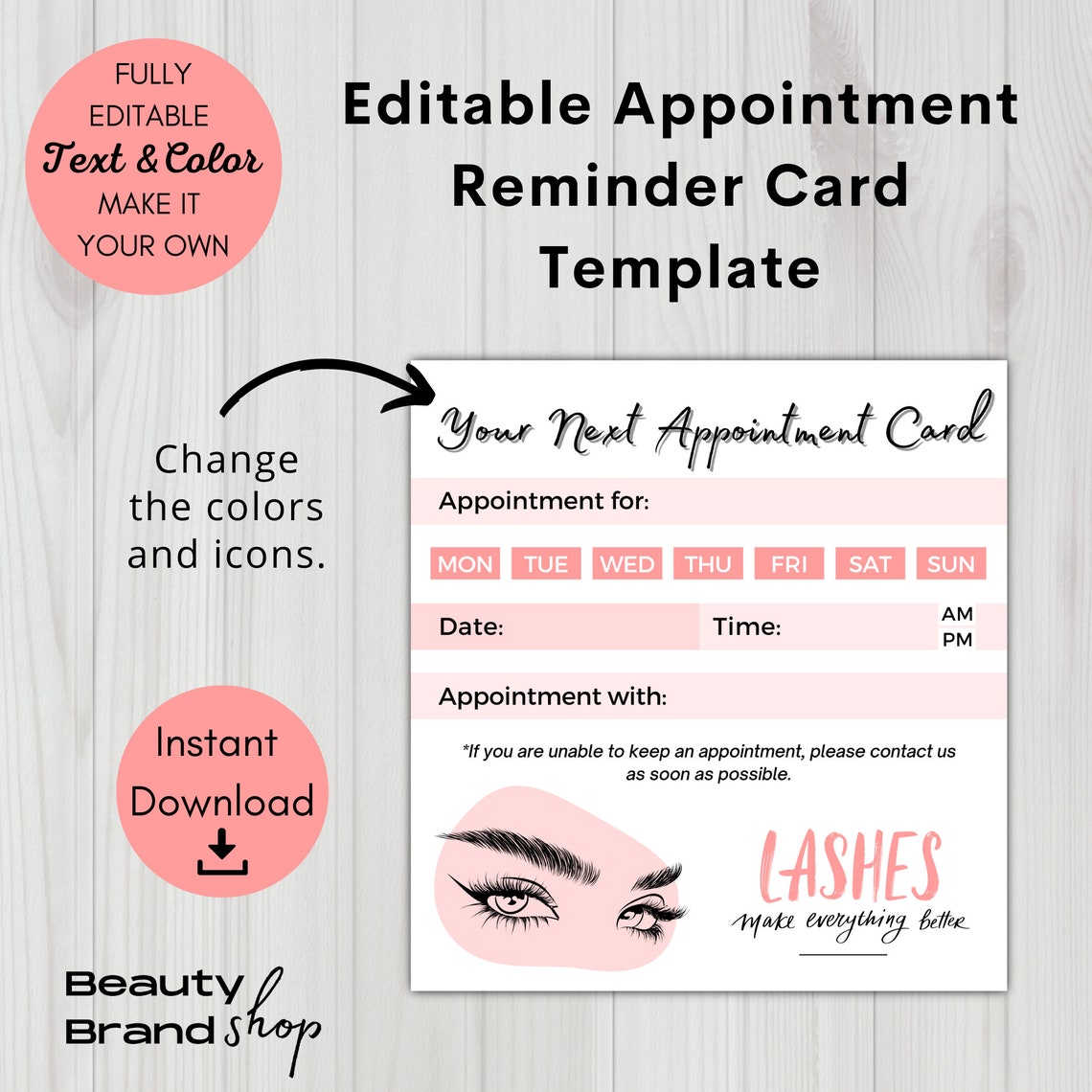 Printable Next Appointment Cards Editable Appointment - Etsy