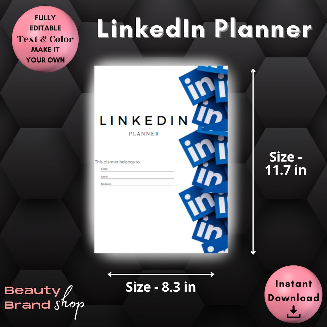 Linkedin Planner, Linkedin Content Planner, Social Media Planner ...