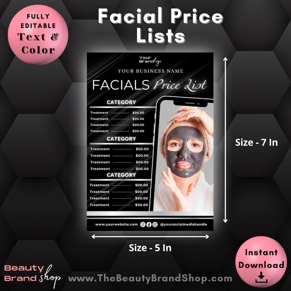 Facials Price Lists, Silver Luxury Facial Price List, Beauty Salon ...