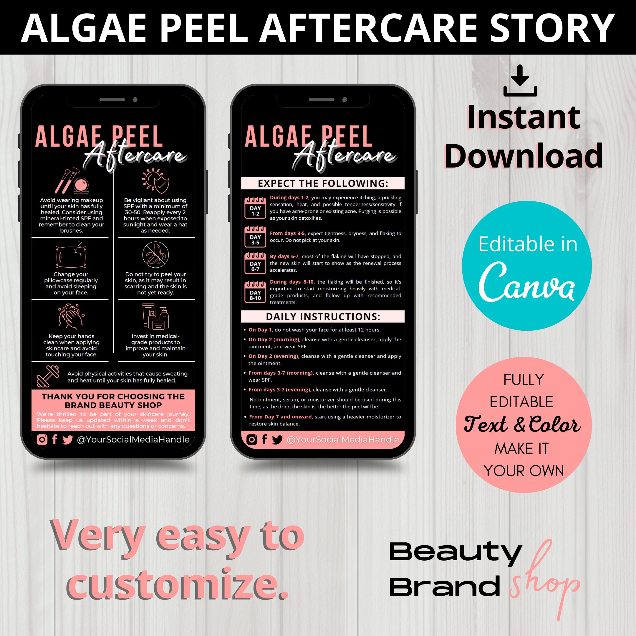 Algae Peel Aftercare Story Templates, Algae Face Peel Post Care ...