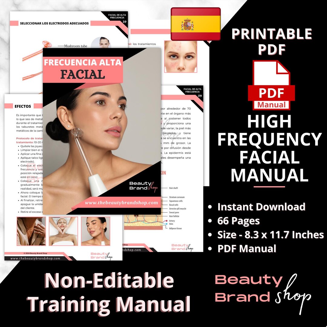 SPANISH High Frequency Facial Manual, Advanced High Frequency HF Facial ...