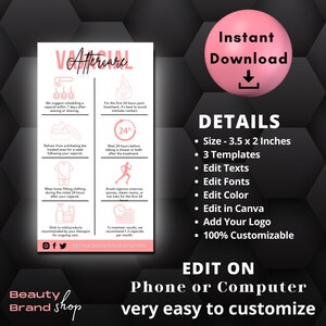 Vajacial Aftercare Template, Editable Intimate Facial Care Guide ...