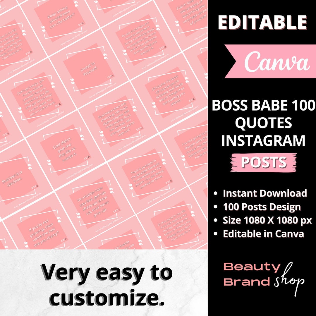 Boss Babe Quotes, Lady Boss Instagram Posts, Instagram Post Quotes Pink ...