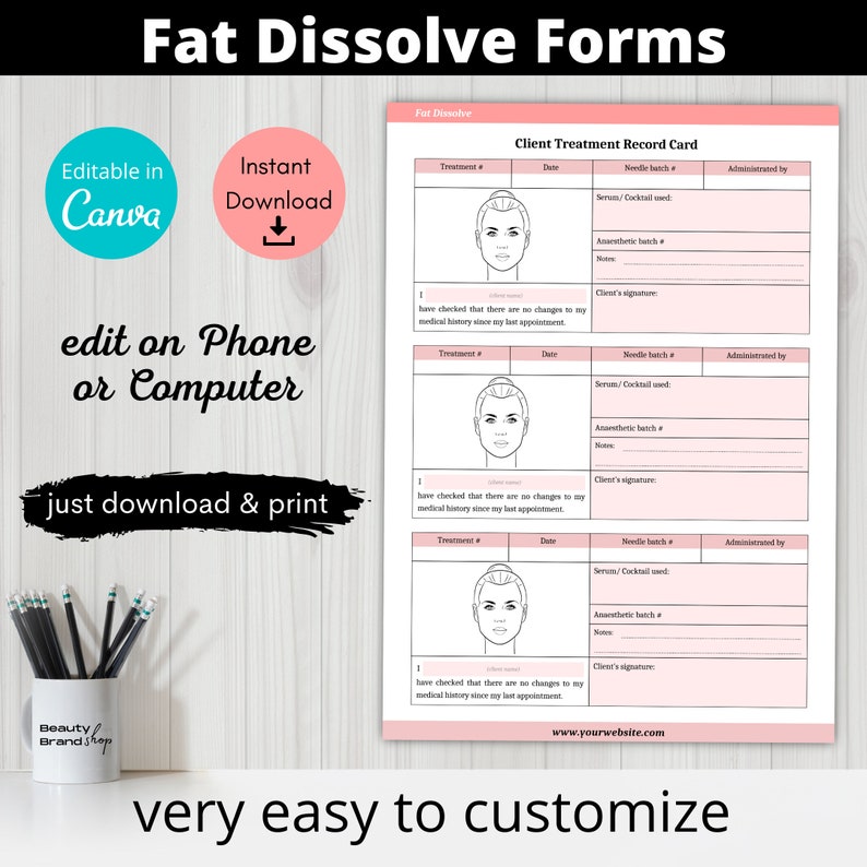 Client Record Form Editable Fat Dissolve Forms Client - Etsy