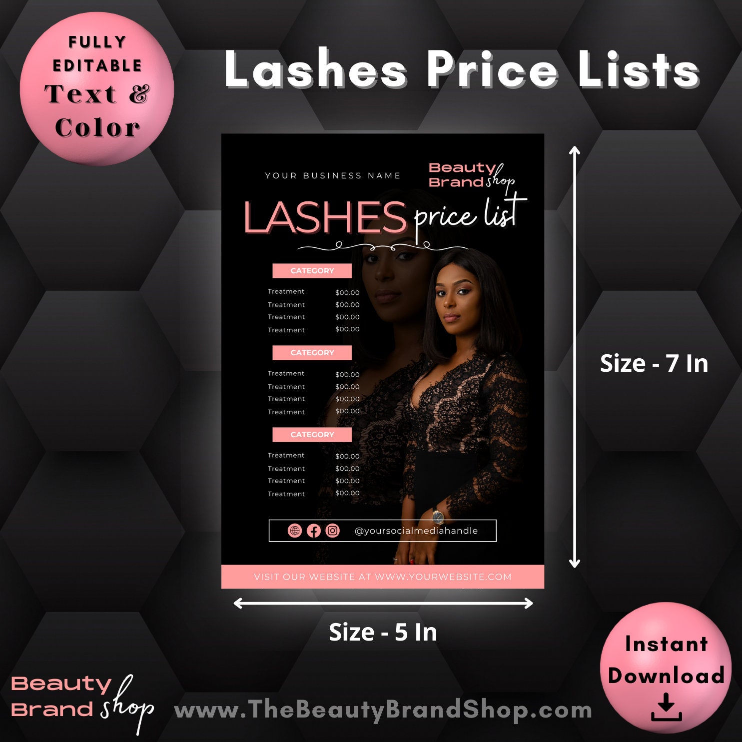 LASHES Price List DIY Flyer Template Design Pricelist Flyer - Etsy