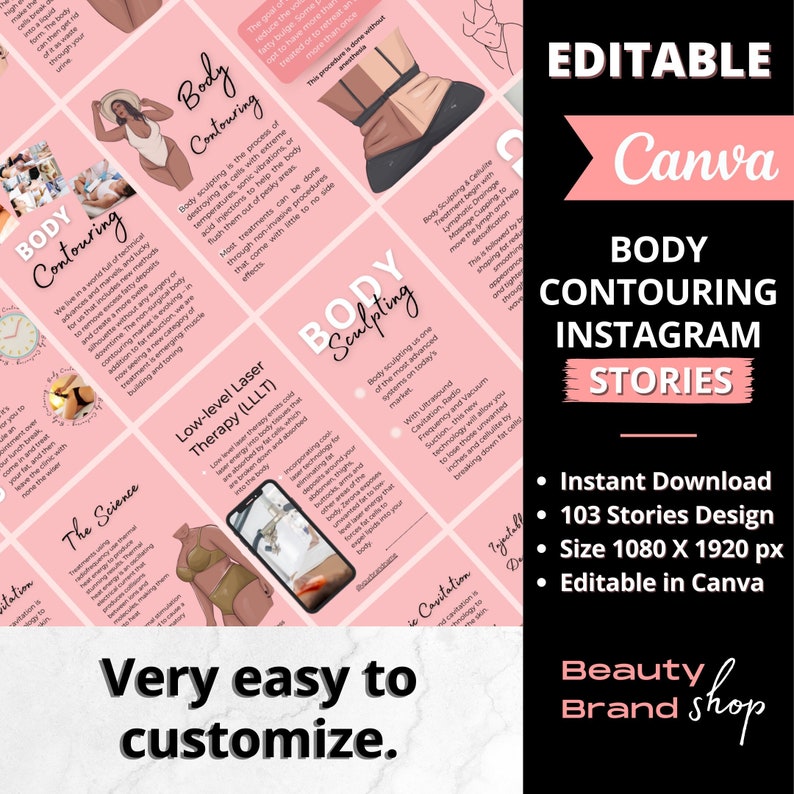 Body Contouring Instagram Story Templates Body Sculpting - Etsy