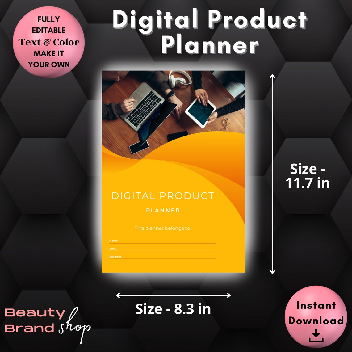 Digital Product Planner, Digital Business Planner, Product Template ...
