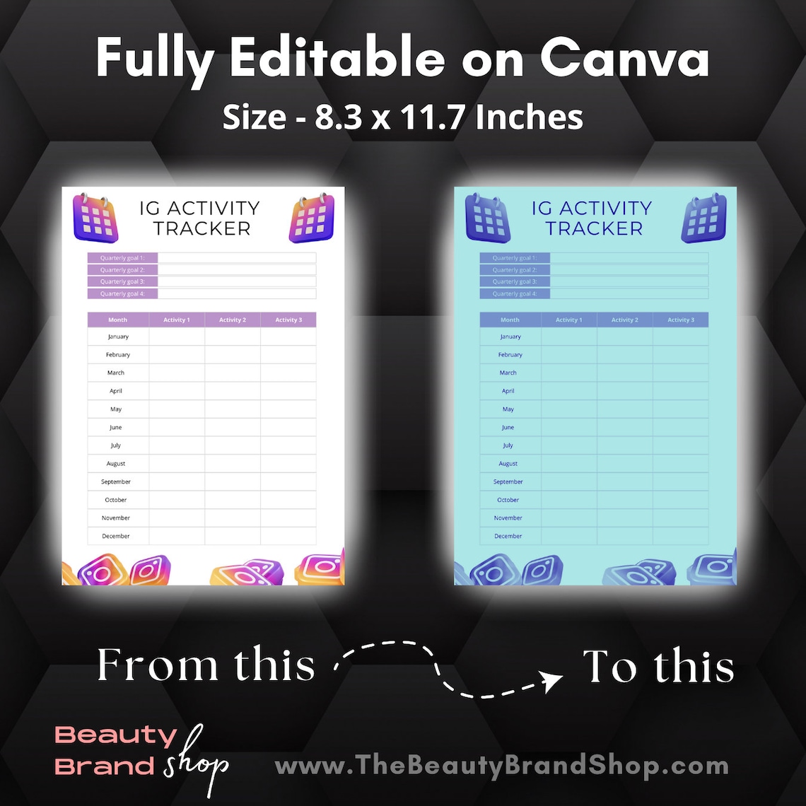 Instagram Marketing Content Planner, Instagram Marketing Planner ...