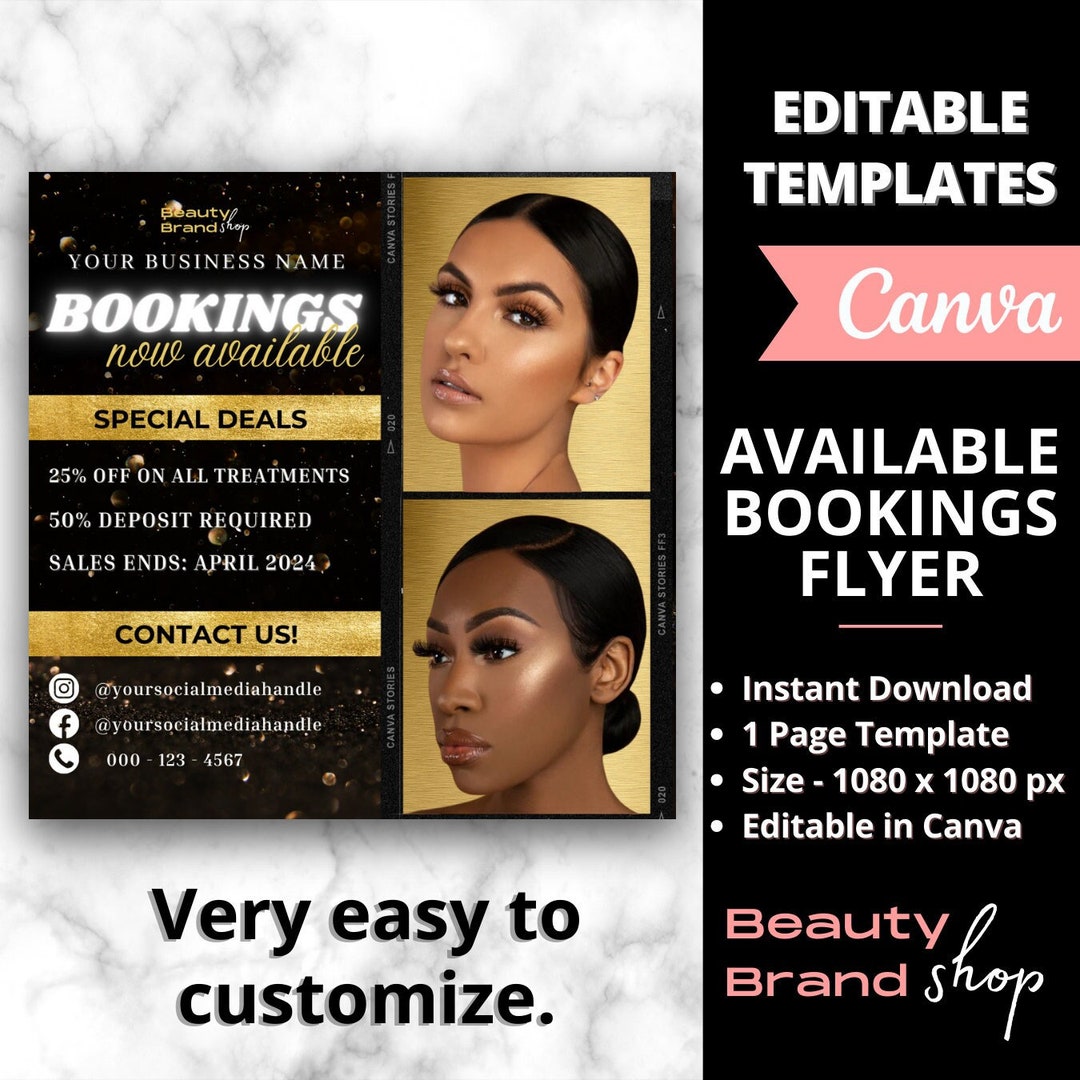 Editable Book Now Flyer, DIY Appointments Available Template, Premade ...