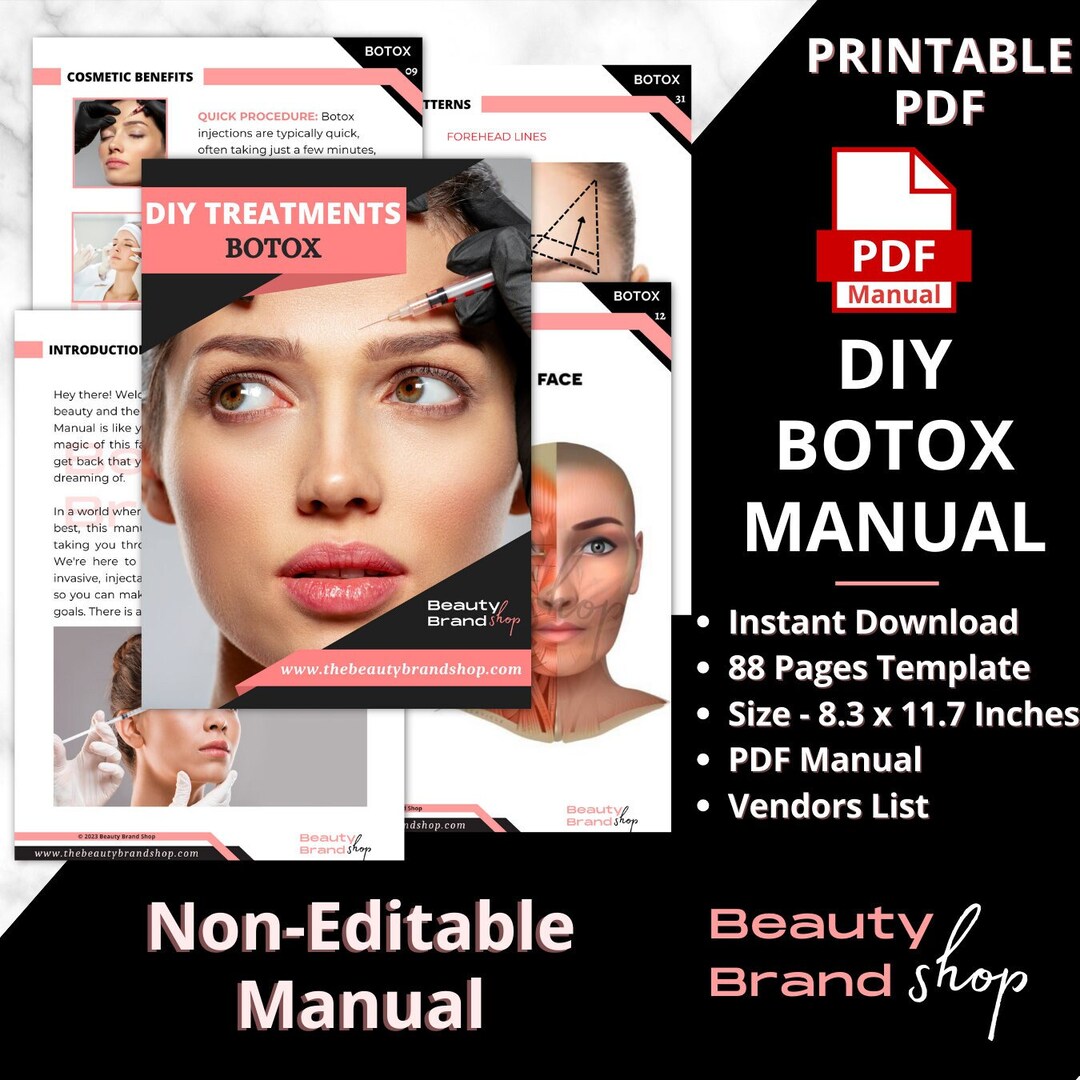 DIY Botox Manual, Cosmetic Aesthetics Training Course, Botulinum Toxins, Non-editable Training ...