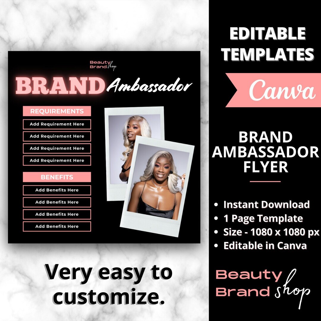 Brand Ambassador Flyer, DIY Flyer Template Design, Social Media Flyer ...