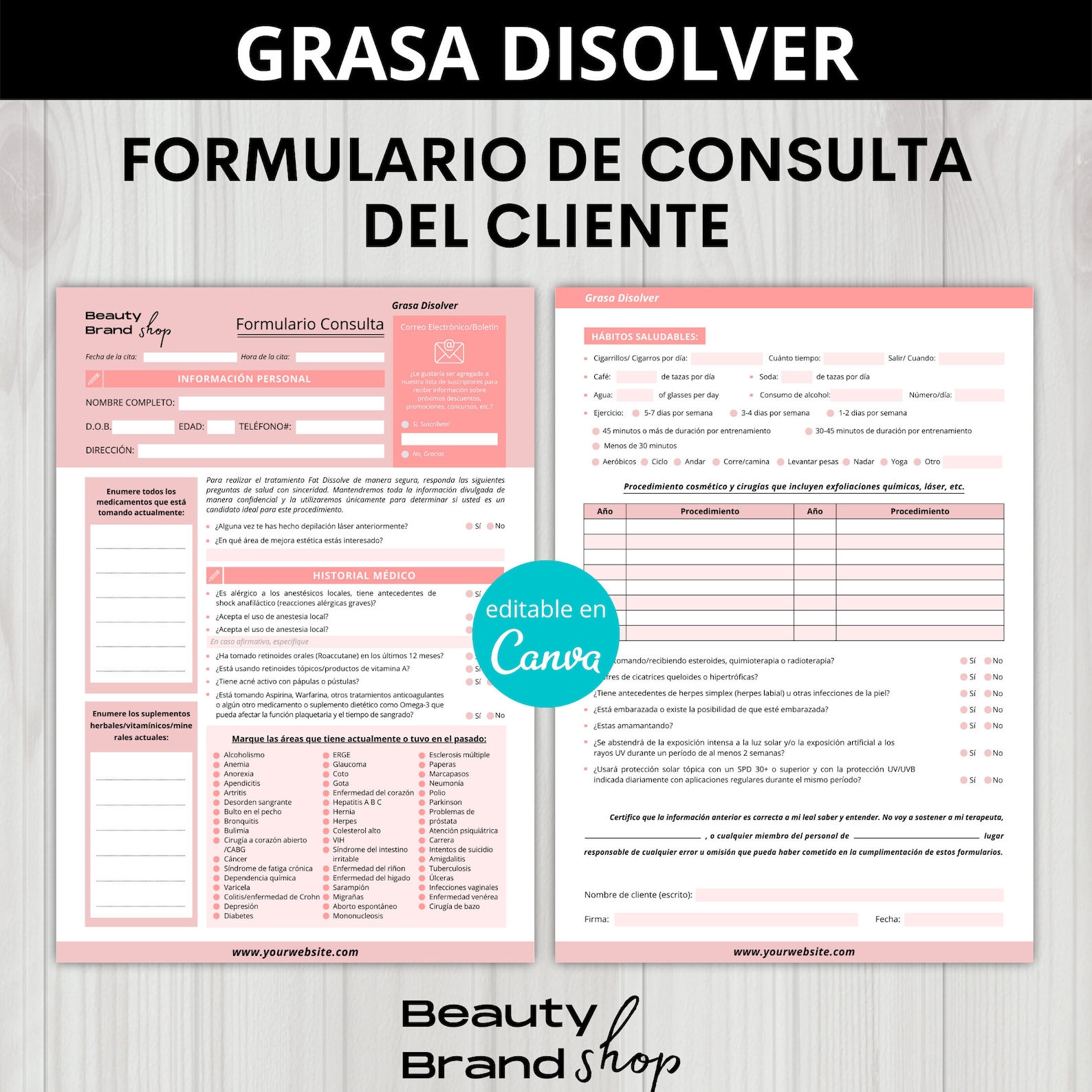 Español / Spanish Formulario De Consulta, Formularios Editables Para ...