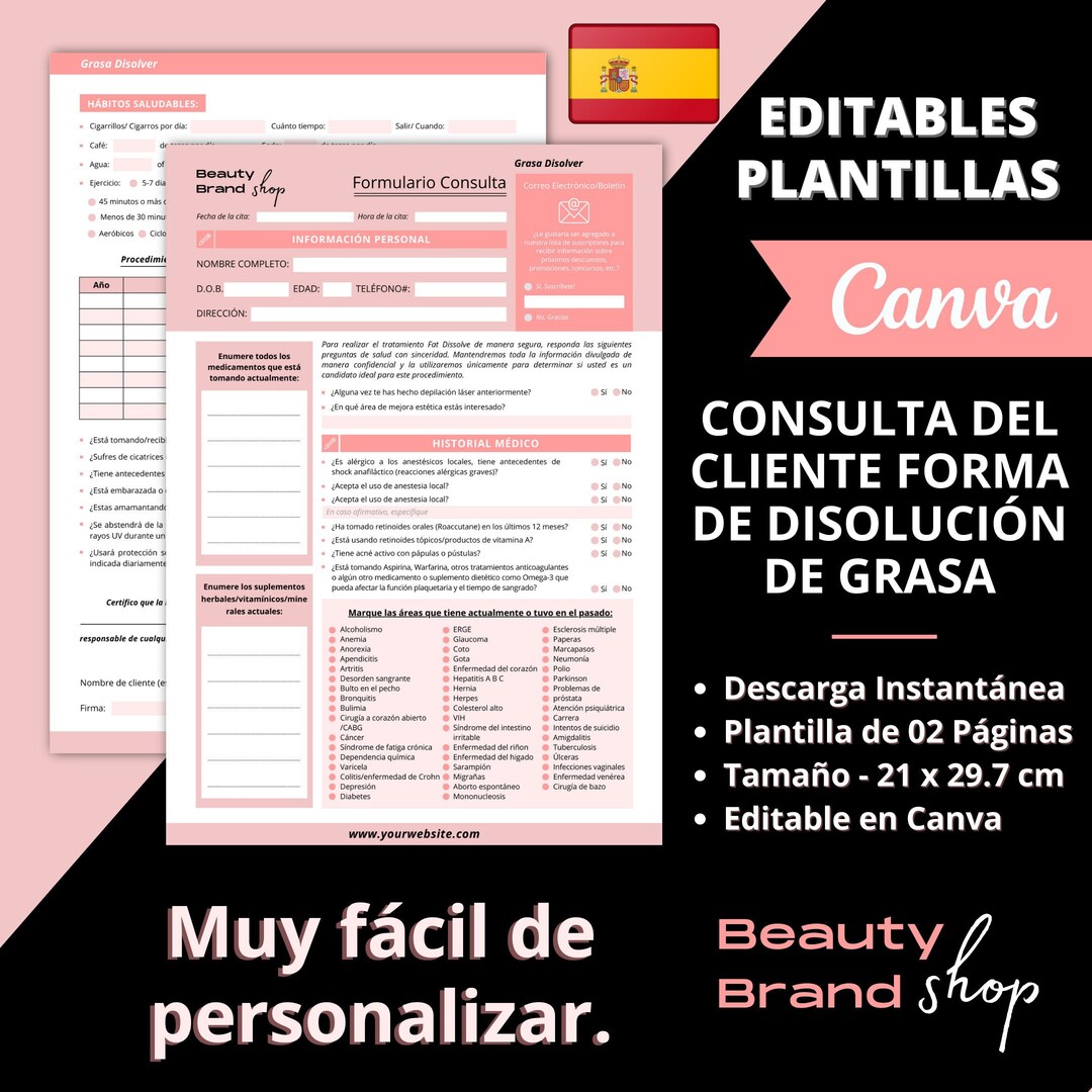 Español / Spanish Formulario De Consulta, Formularios Editables Para ...