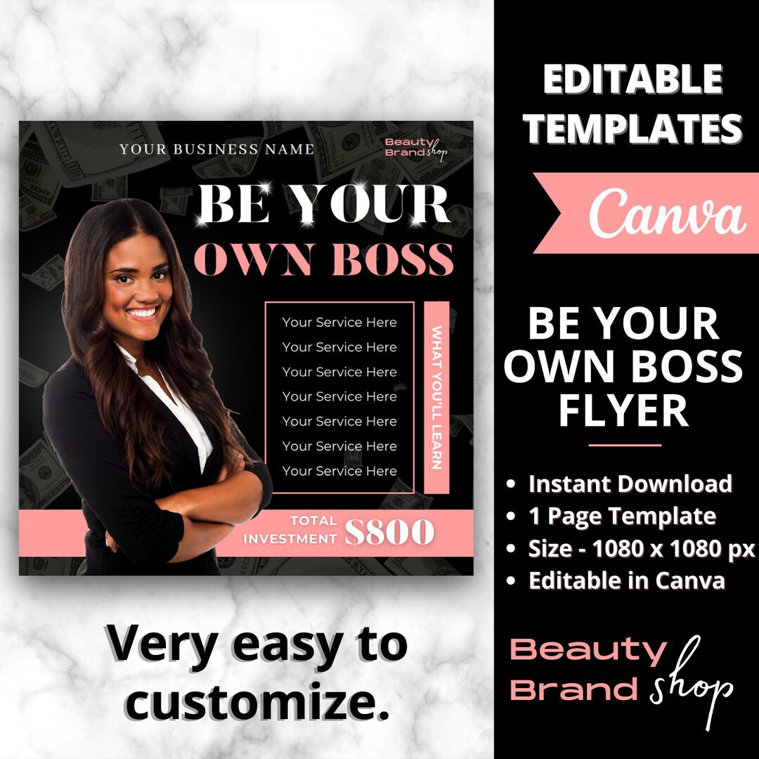 Be Your Own Boss Flyer, DIY Lash Training Flyers, Become Your Own Boss ...