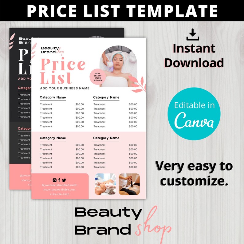 Body Contouring Pricelist Price List Template Fat - Etsy