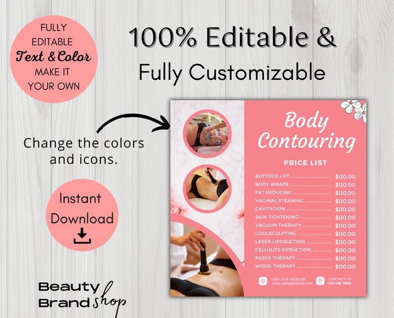 Body Contouring Pricelist Body Sculpting Facial Skin - Etsy