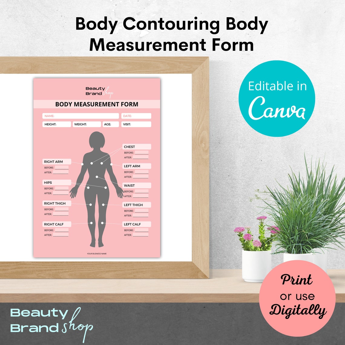 Body Contouring Body Measurement Form, Body Sculpting Consent Form ...