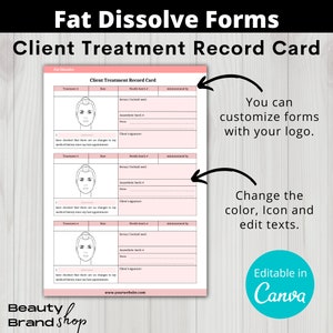 Client Record Form Editable Fat Dissolve Forms Client - Etsy