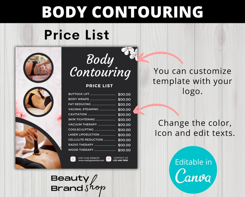 Body Contouring Pricelist Body Sculpting Facial Skin - Etsy