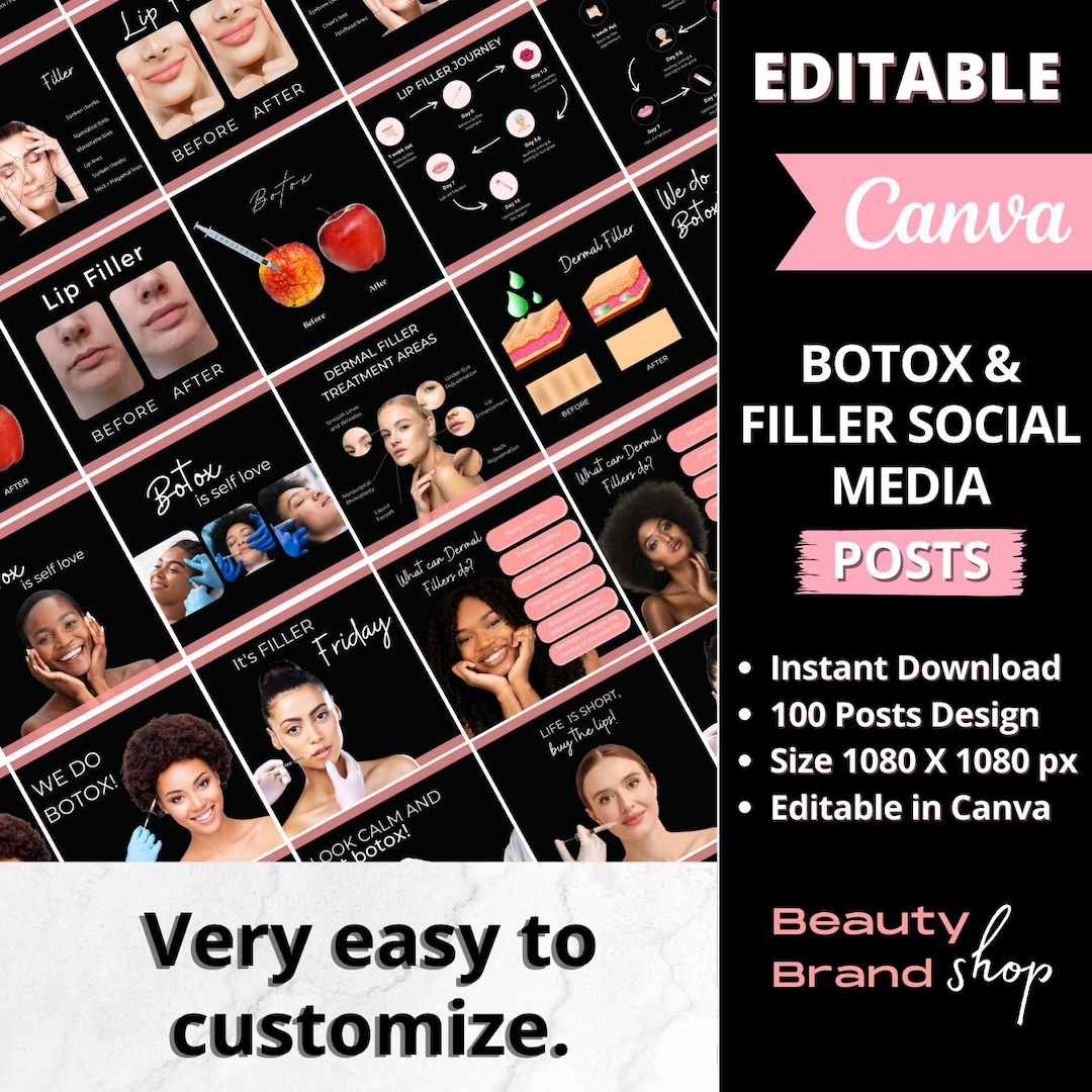 Editable Botox Social Media Post Templates, Filler Instagram Post ...