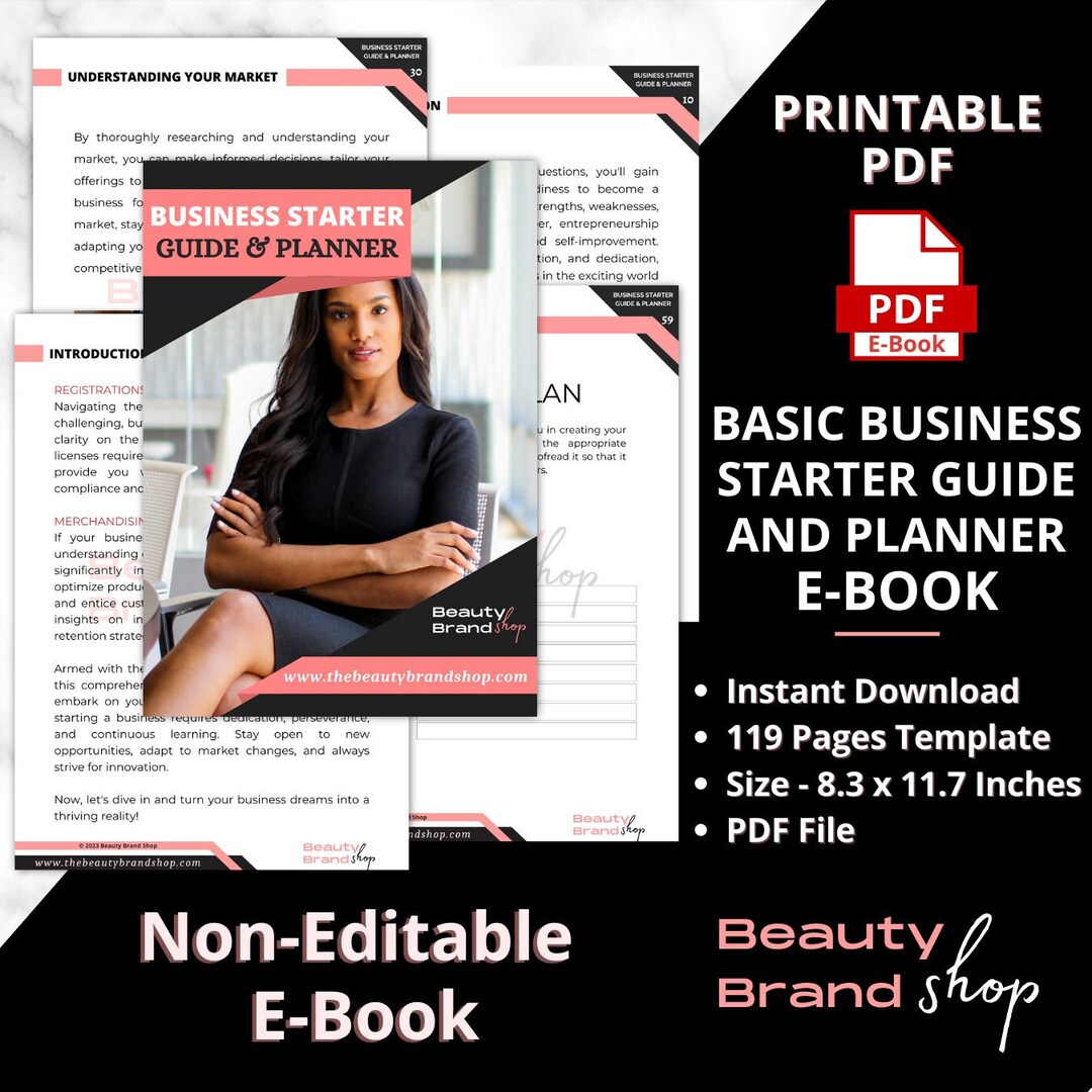 Basic Business Starter Guide and Planner, Training E-book, Printable ...