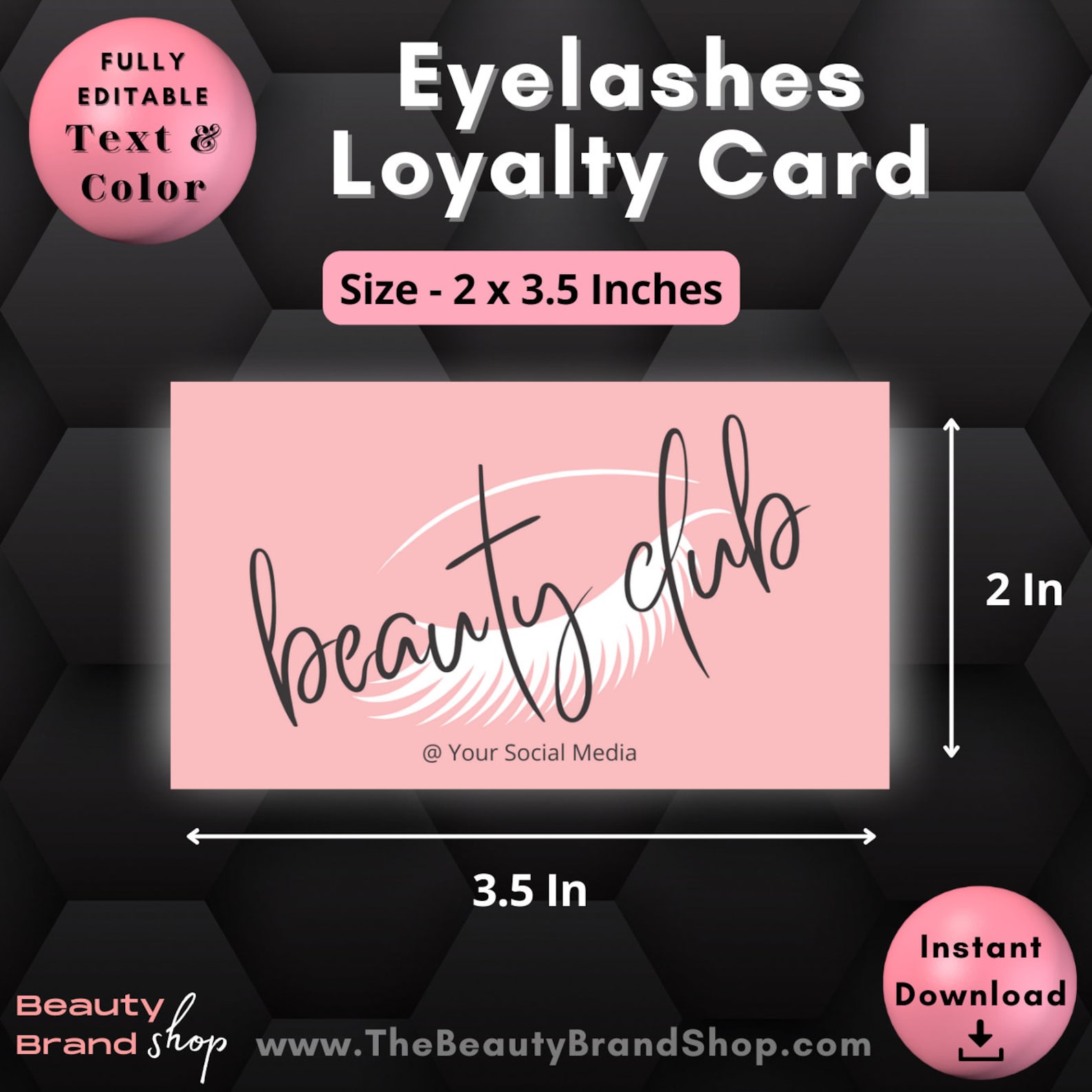 Lash Loyalty Card, Editable Loyalty Cards, Eyelashes Loyalty Card ...