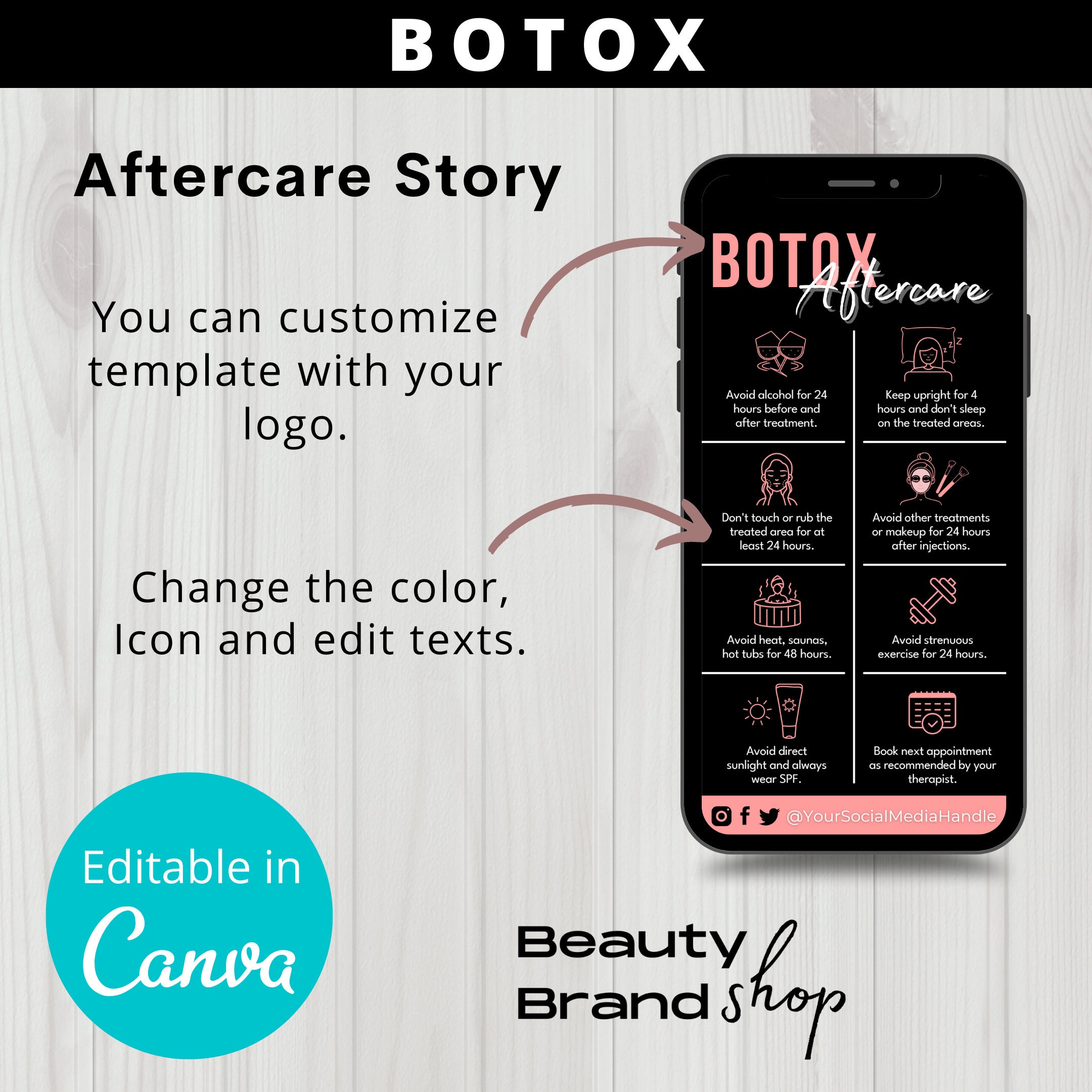 Botox Aftercare Story Botox Aftercare Template Botox - Etsy