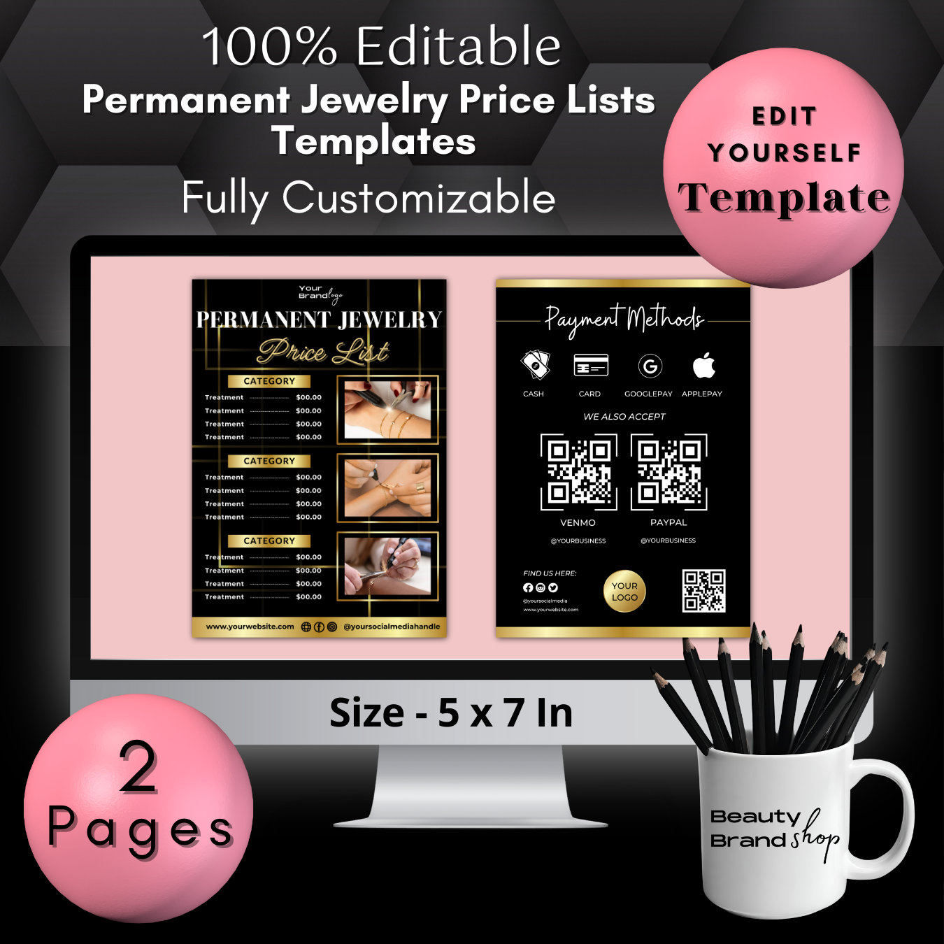 Permanent Jewelry Pricing Sheet, Permanent Jewelry Price Display ...