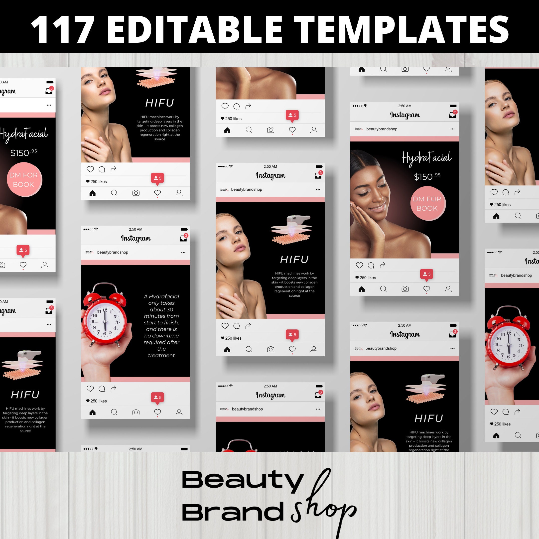 Instagram Posts Templates, Microneedling, Dermaplaning, HIFU ...