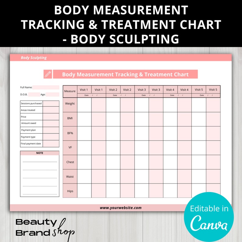 Editable Treatment Chart, Body Sculpting Forms, Body Contouring Consent ...