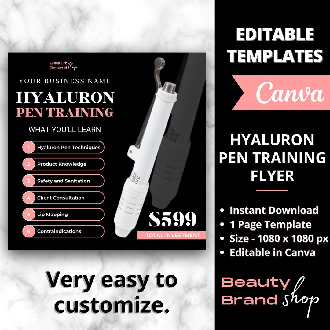 Hyaluron Pen Flyer, DIY Flyer Template Design, Hyaluron Pen Training ...