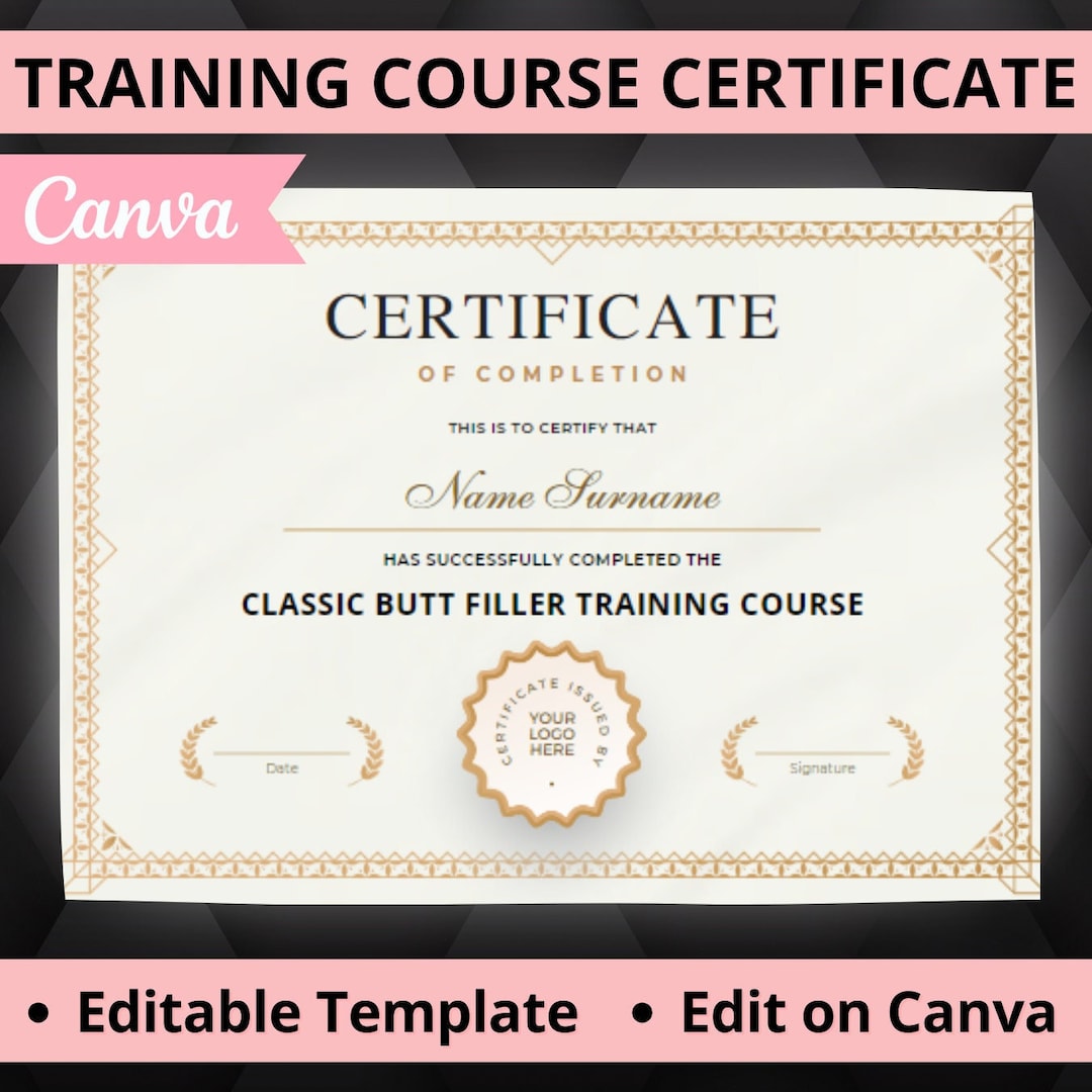 DIY Certificate of Completion, Editable Beauty Course Certificate ...