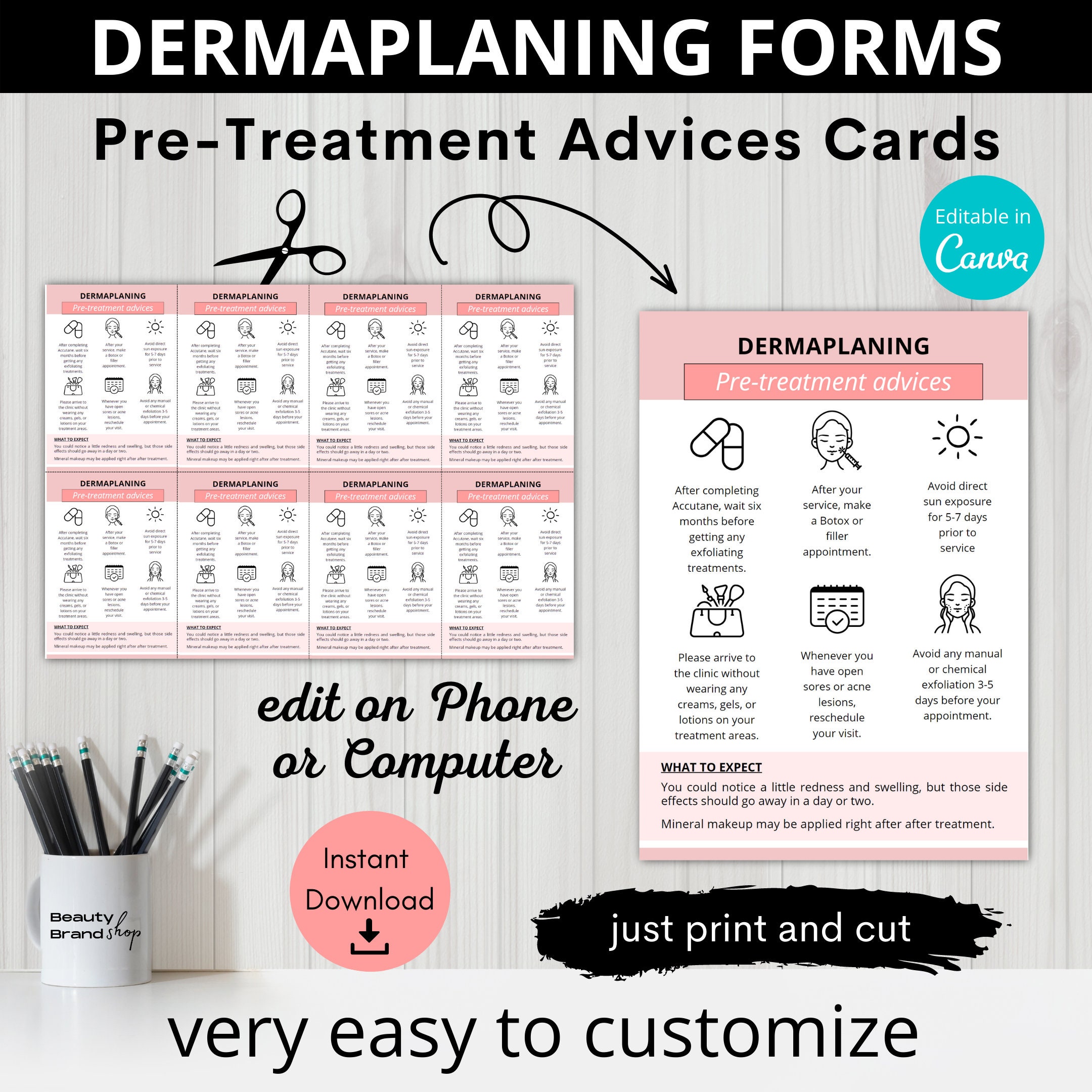Editable Dermaplaning Consent Forms, Dermaplane Intake Form ...