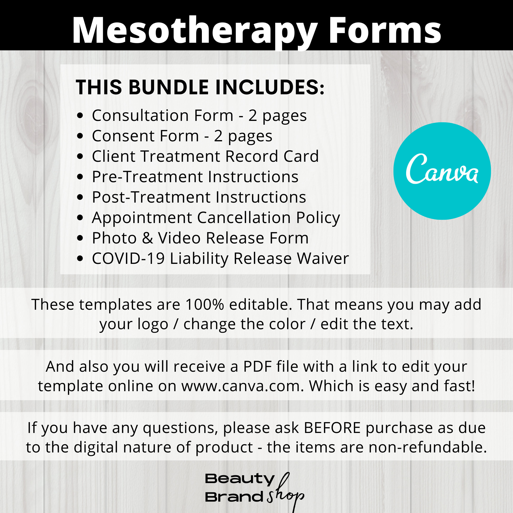 Mesotherapy Consent Forms Editable Lipotherapy/ Lipodissolve - Etsy ...